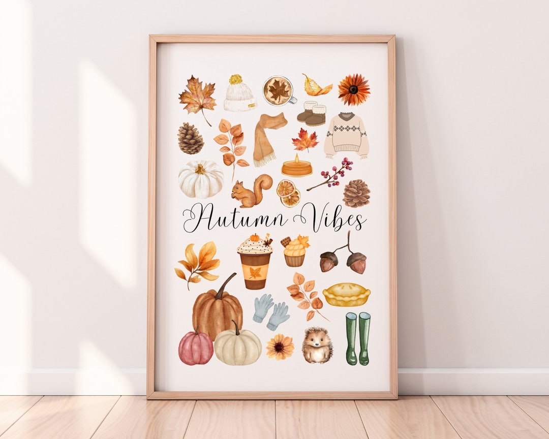 Autumn Vibes Print, Fall Print, Fall Decor, Autumn Decor, Autumn Fall ...