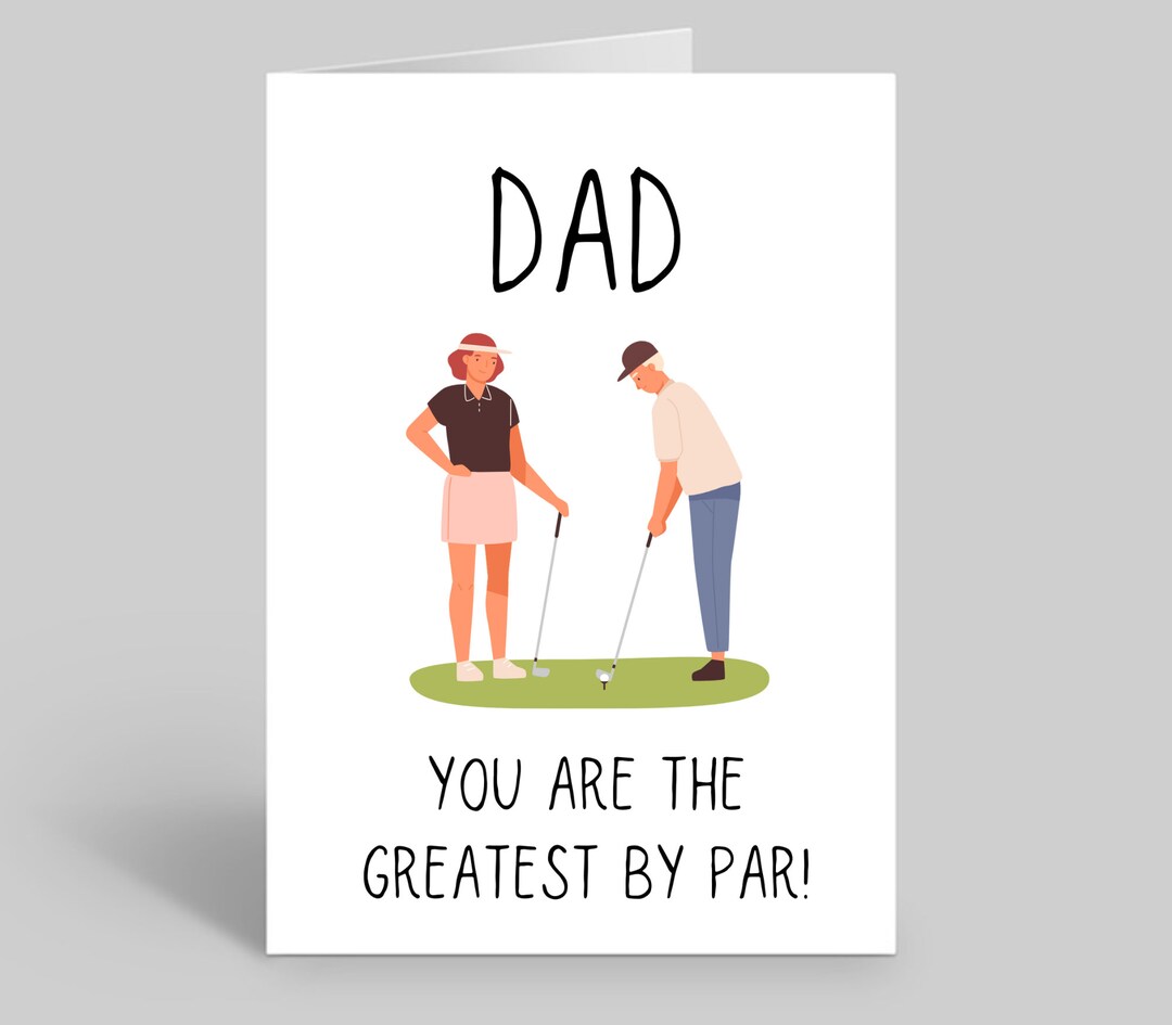 Golf Fathers Day Card, Golf Birthday Card, Dad Golf Fathers Day Card ...