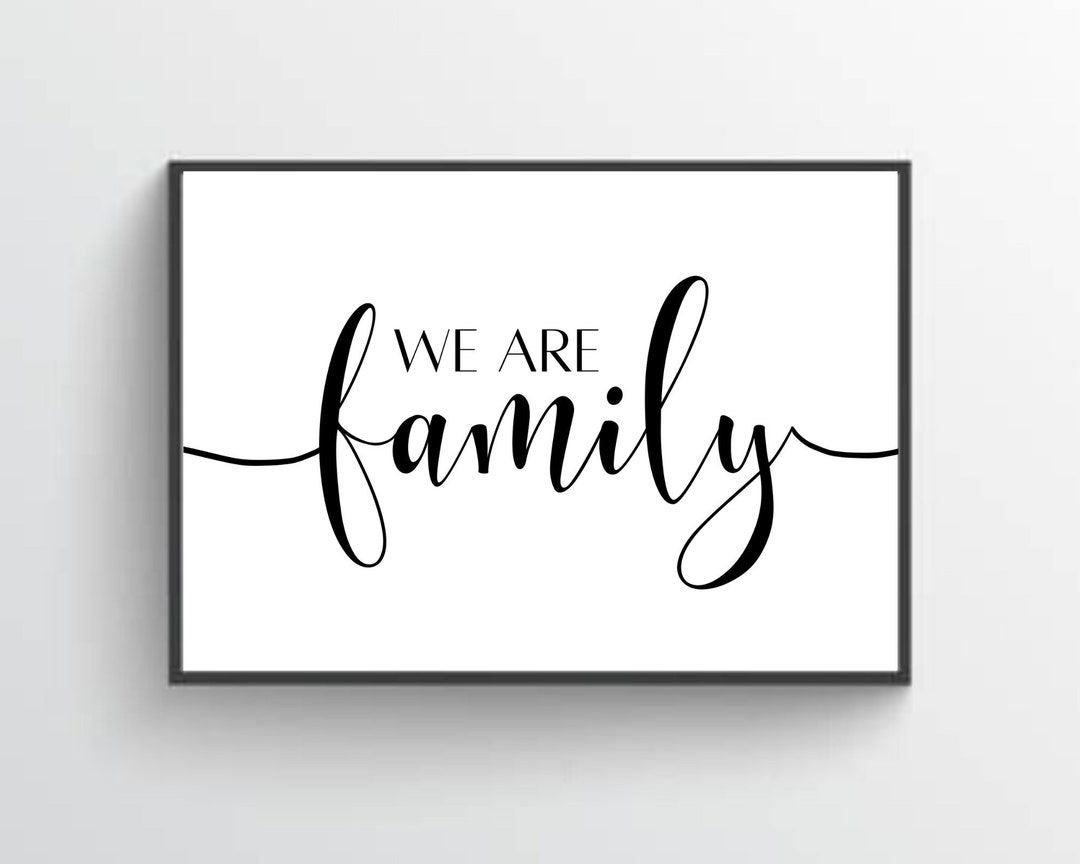 We Are Family Script Font Home Print | Home Wall Art | Poster | Home ...