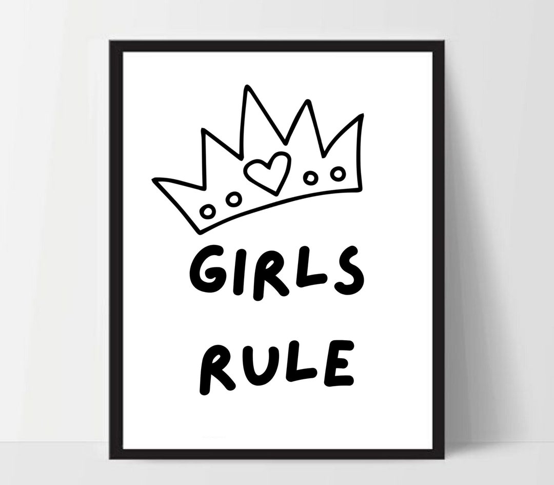 Girls Rule Print, Girls Wall Art, Girls Posters, Quotes for Girls ...
