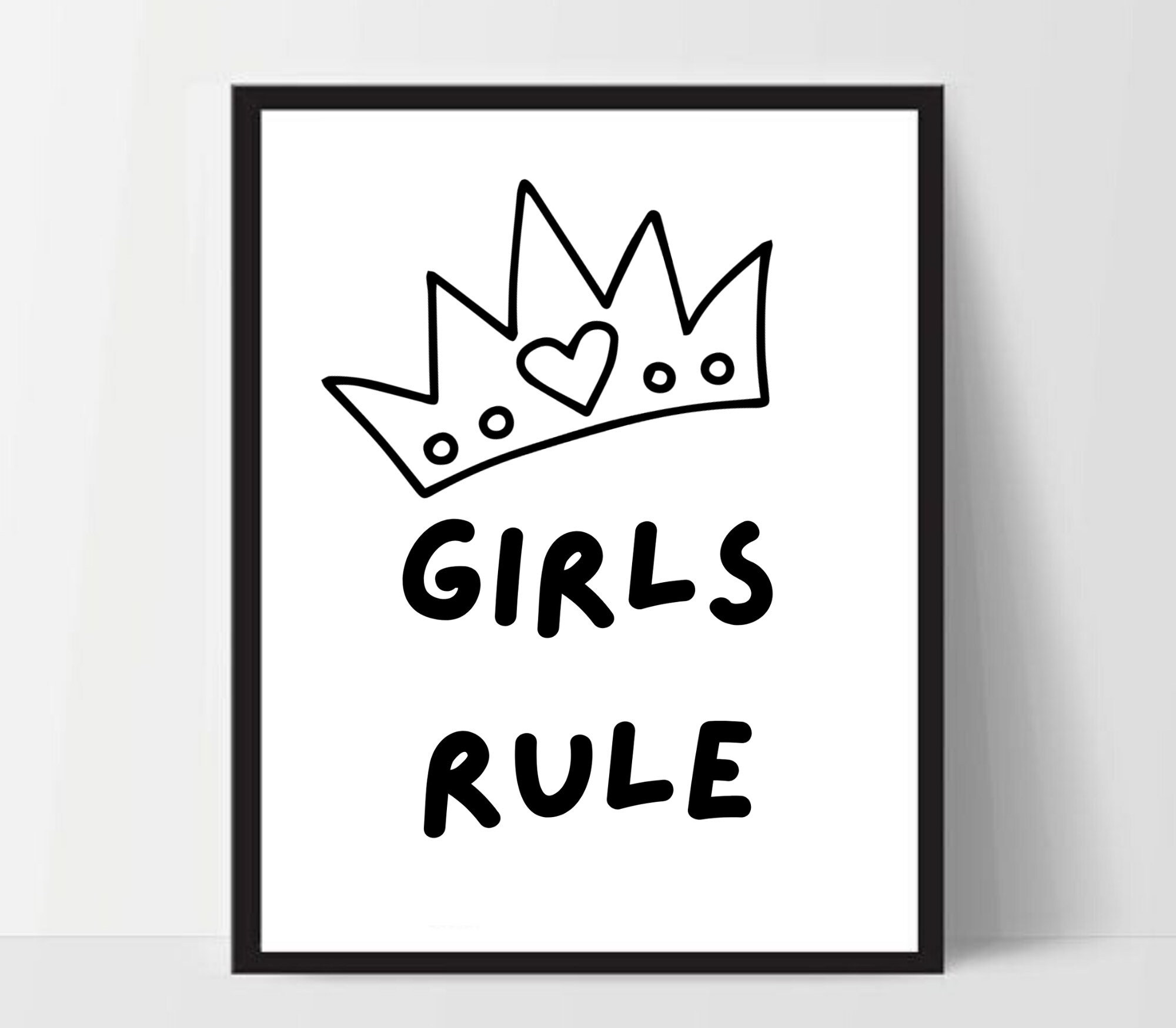 Girls Rule Print / Girls Wall Art / Girls Poster / Positive | Etsy