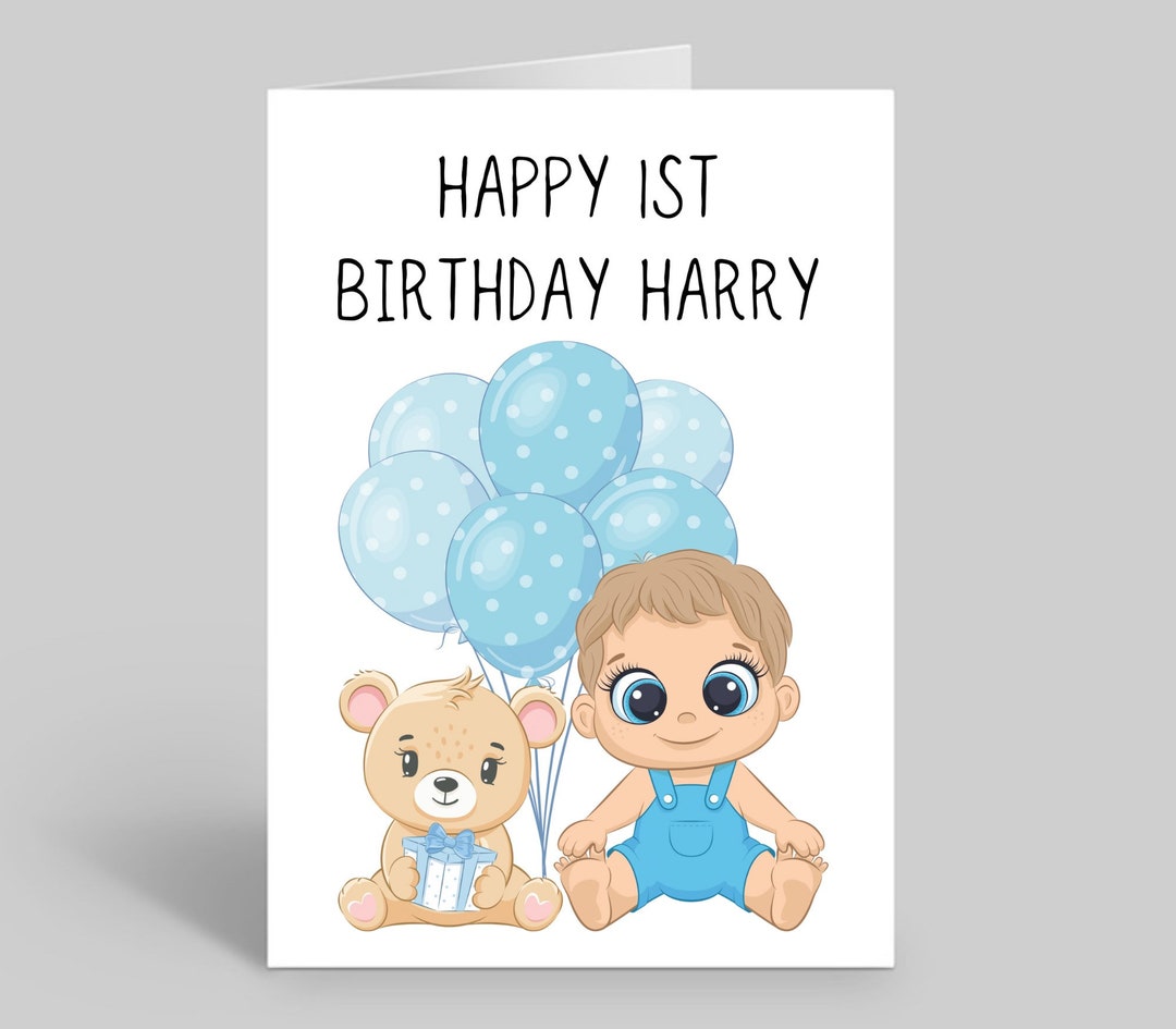 Personalised First Birthday Card, Baby Boy First Birthday, 1st Birthday ...