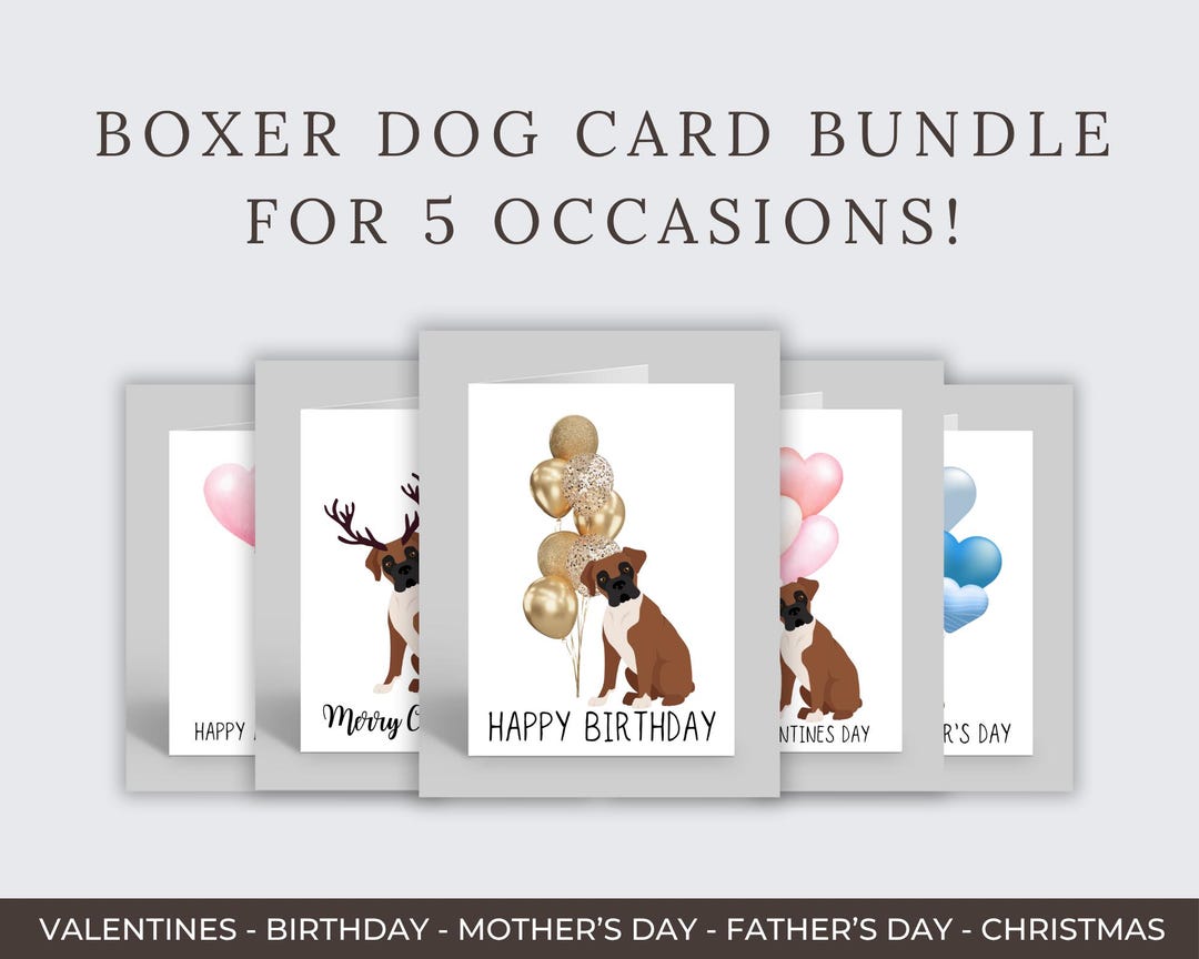 Boxer Dog Card Bundle, Boxer Greeting Cards for Dog Lovers, Boxer Dog ...