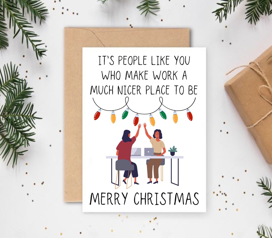 Co Worker Christmas Cards, Colleague Christmas Cards, Secret Santa ...