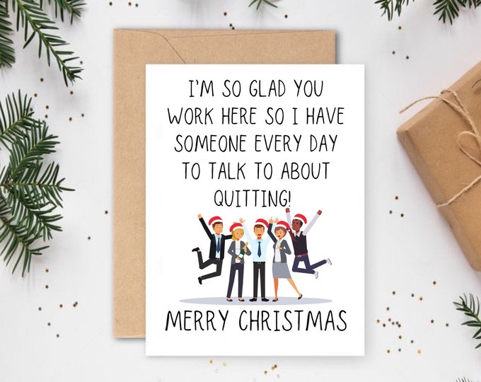 Co Worker Christmas Cards, Colleague Christmas Cards, Secret Santa ...