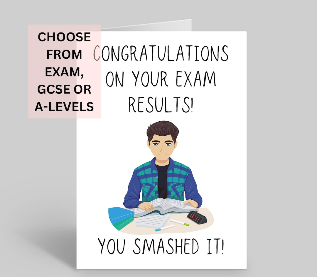 Congratulations Exam Card, GCSE Results Card, Congratulations A-levels ...