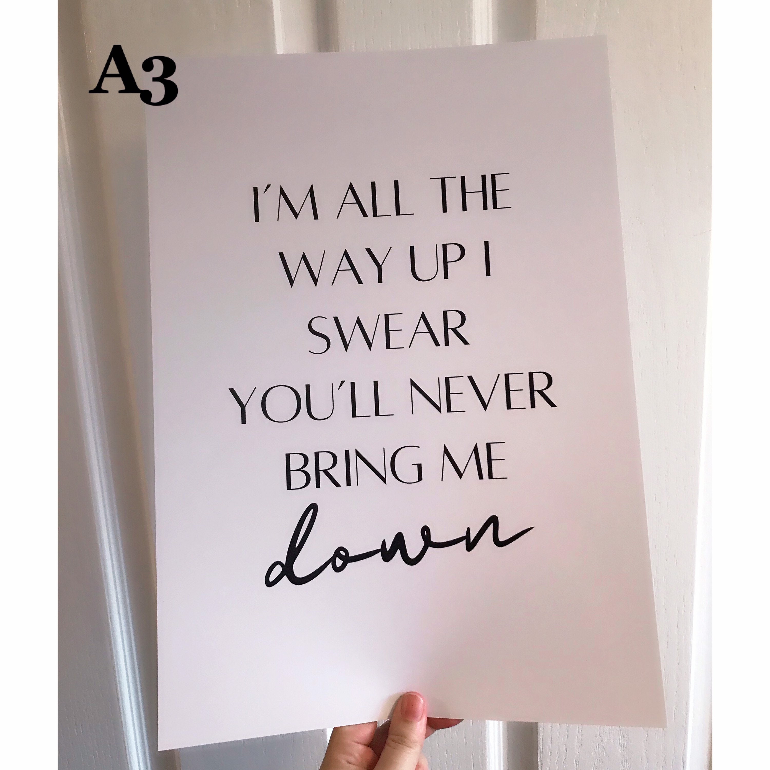 Youll Never Bring Me Down Little Mix Lyrics Positive Prints | Etsy UK