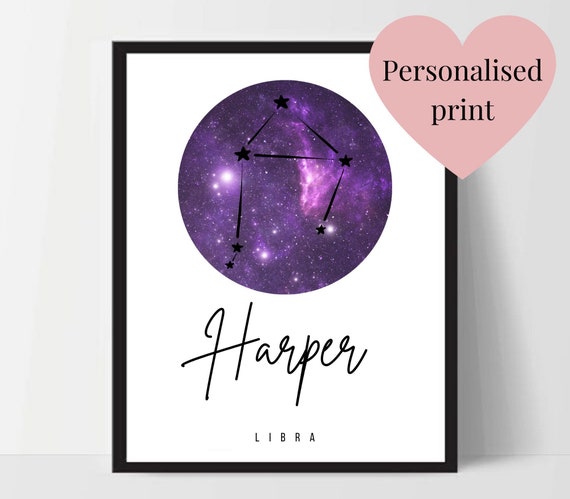 Personalised Star Sign Galaxy Print Star Sign Prints - Etsy