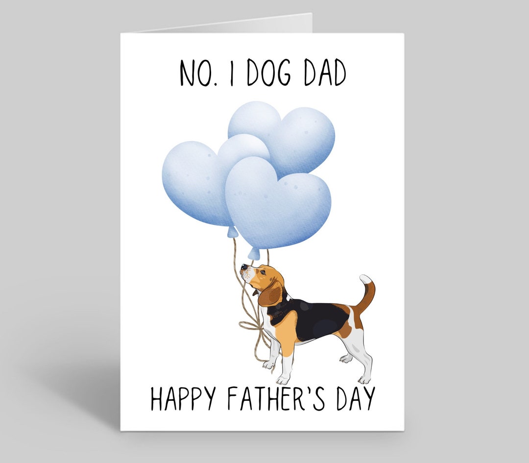 Dog Dad Fathers Day Card, Dog Fathers Day Gifts, Dog Cards, Beagle ...