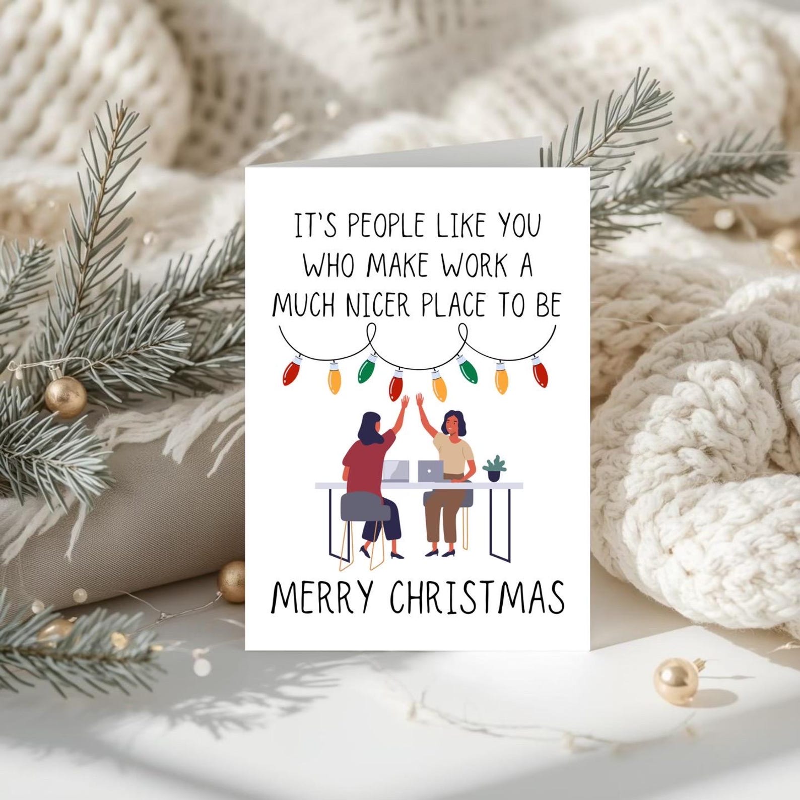 Co Worker Christmas Cards, Colleague Christmas Cards, Secret Santa ...