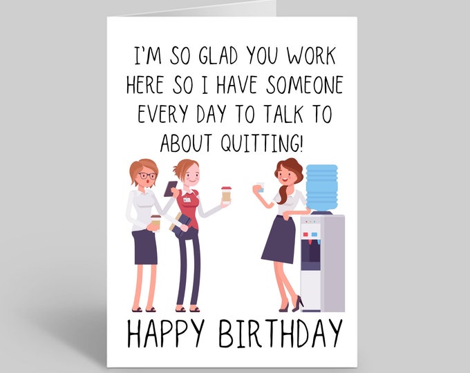 Work Friend Birthday Card, Funny Birthday Card, Colleague Birthday ...