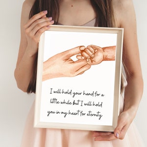 Holding Baby Hand Quote Print, Newborn Baby Gifts, Nursery Prints, New ...