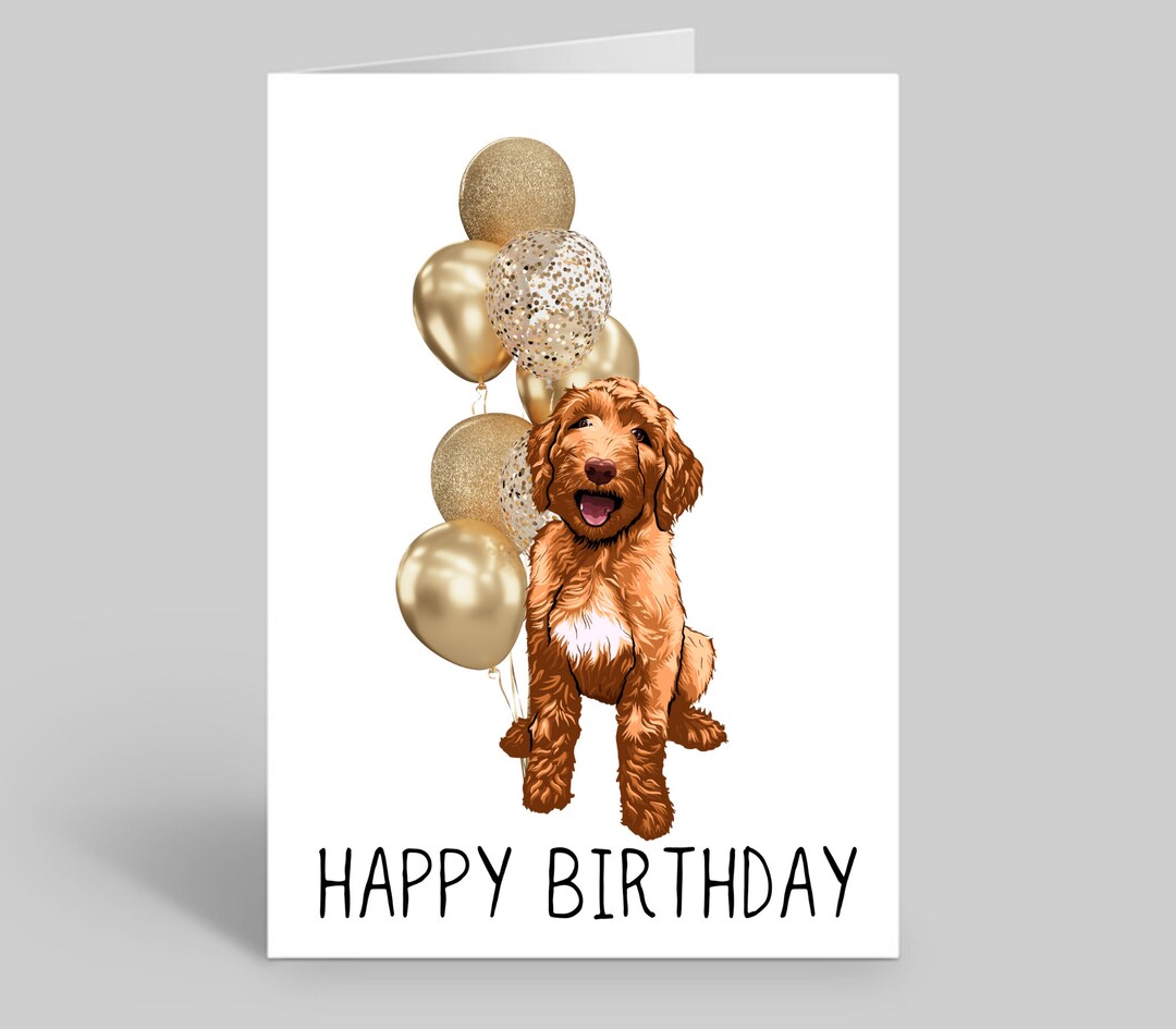 Cockapoo Dog Birthday Card, Birthday Dog Cards, Pet Cards, Cockapoo ...