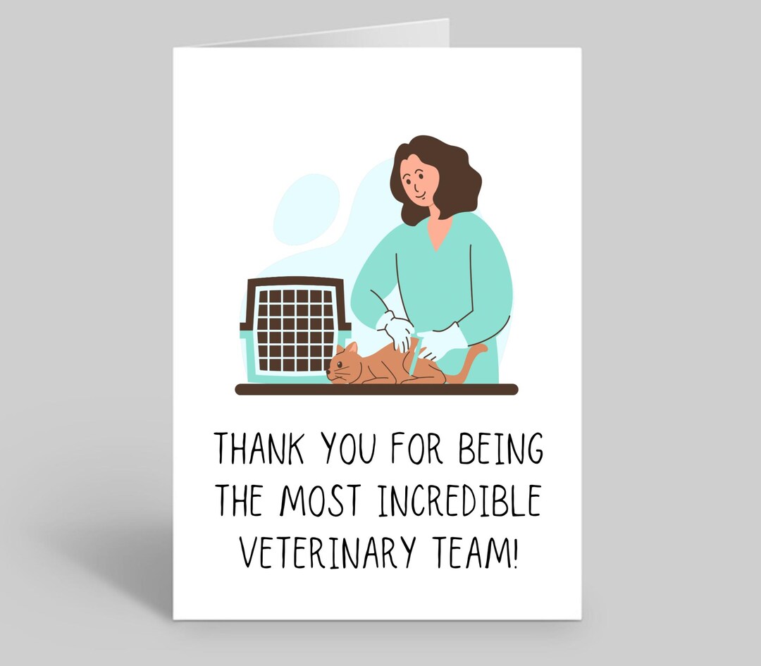 Thank You Vet Card, Thank You Cards, Vet Cards, Veterinary Thank You ...