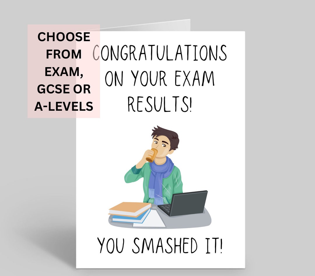 Congratulations Exam Card, GCSE Results Card, Congratulations A-levels ...
