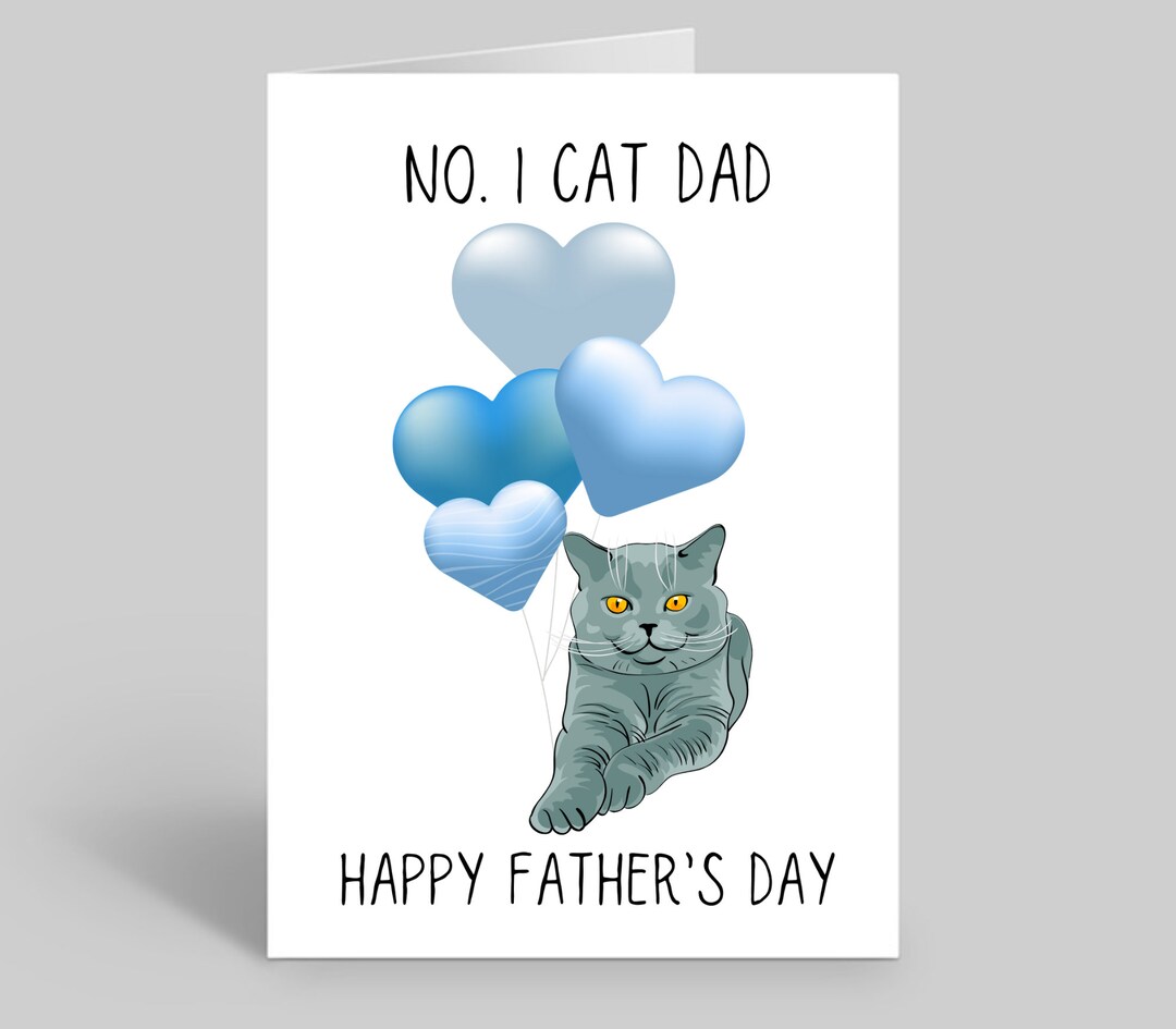 British Shorthair Fathers Day Card, Cat Fathers Day Card, Cat Dad Cards ...