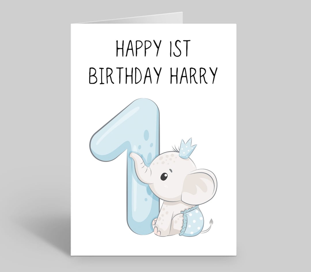 Personalised First Birthday Card, Baby Boy First Birthday, 1st Birthday ...