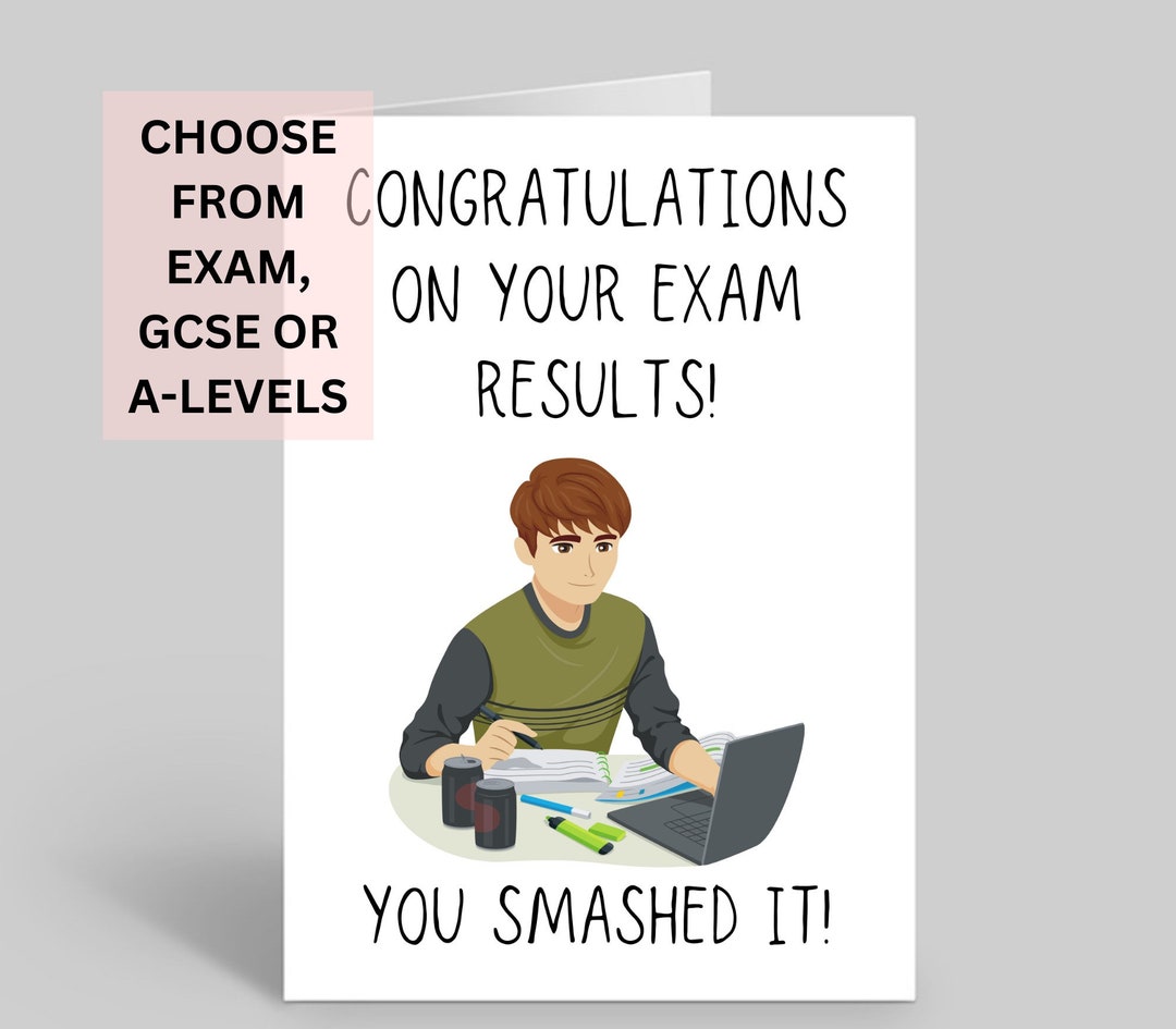 Congratulations Exam Card, GCSE Results Card, Congratulations A-levels ...
