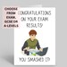Congratulations Exam Card, GCSE Results Card, Congratulations A-levels ...