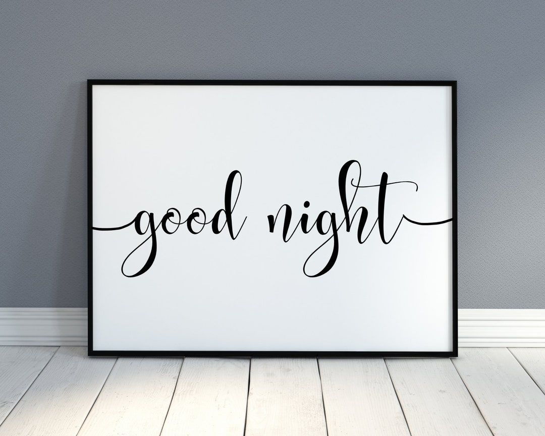 Good Night Bedroom Print | Wall Art | Poster | Home Decor | Print ...