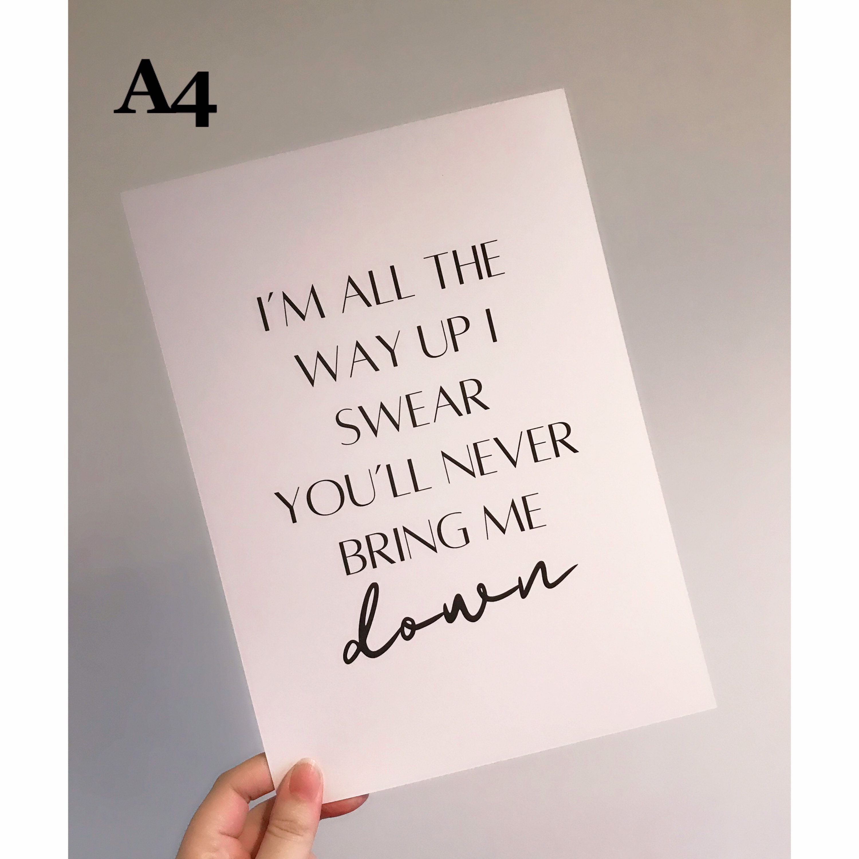 Youll Never Bring Me Down Little Mix Lyrics Positive Prints | Etsy UK