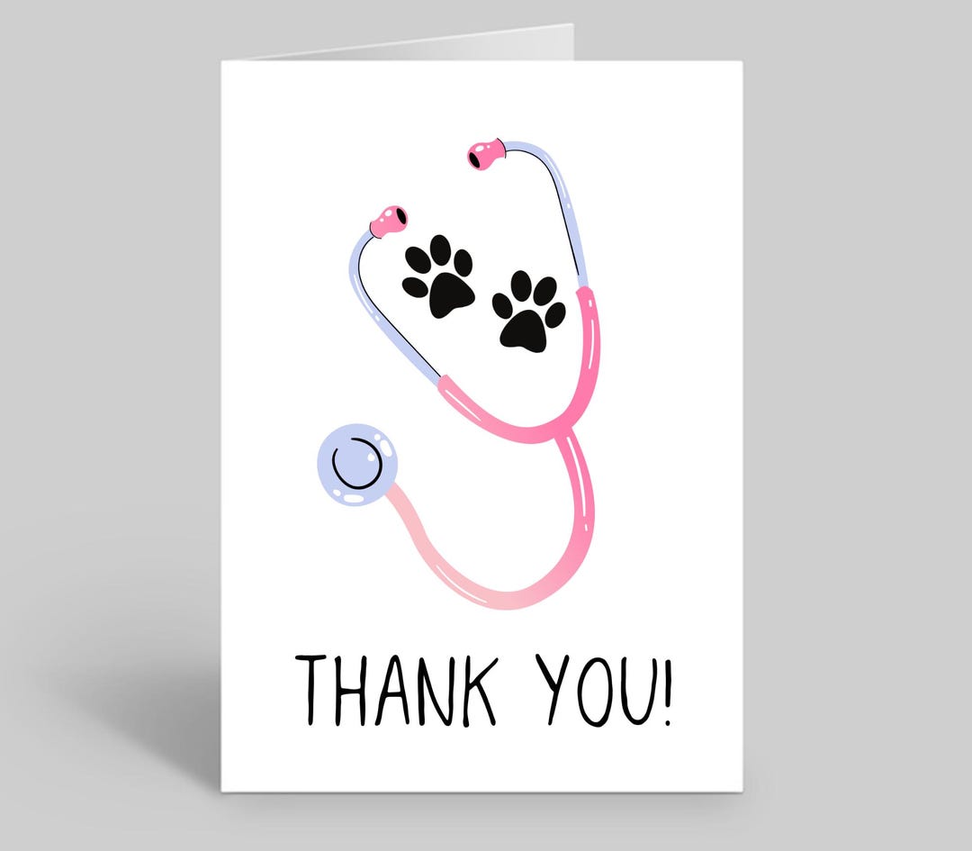 Thank You Vet Card, Thank You Cards, Vet Cards, Veterinary Thank You ...