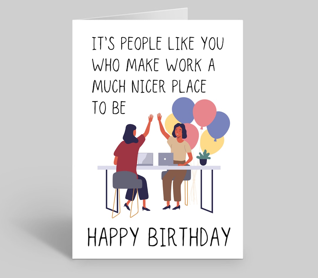 Co Worker Birthday Card, Colleague Birthday Card, Work Birthday Card ...