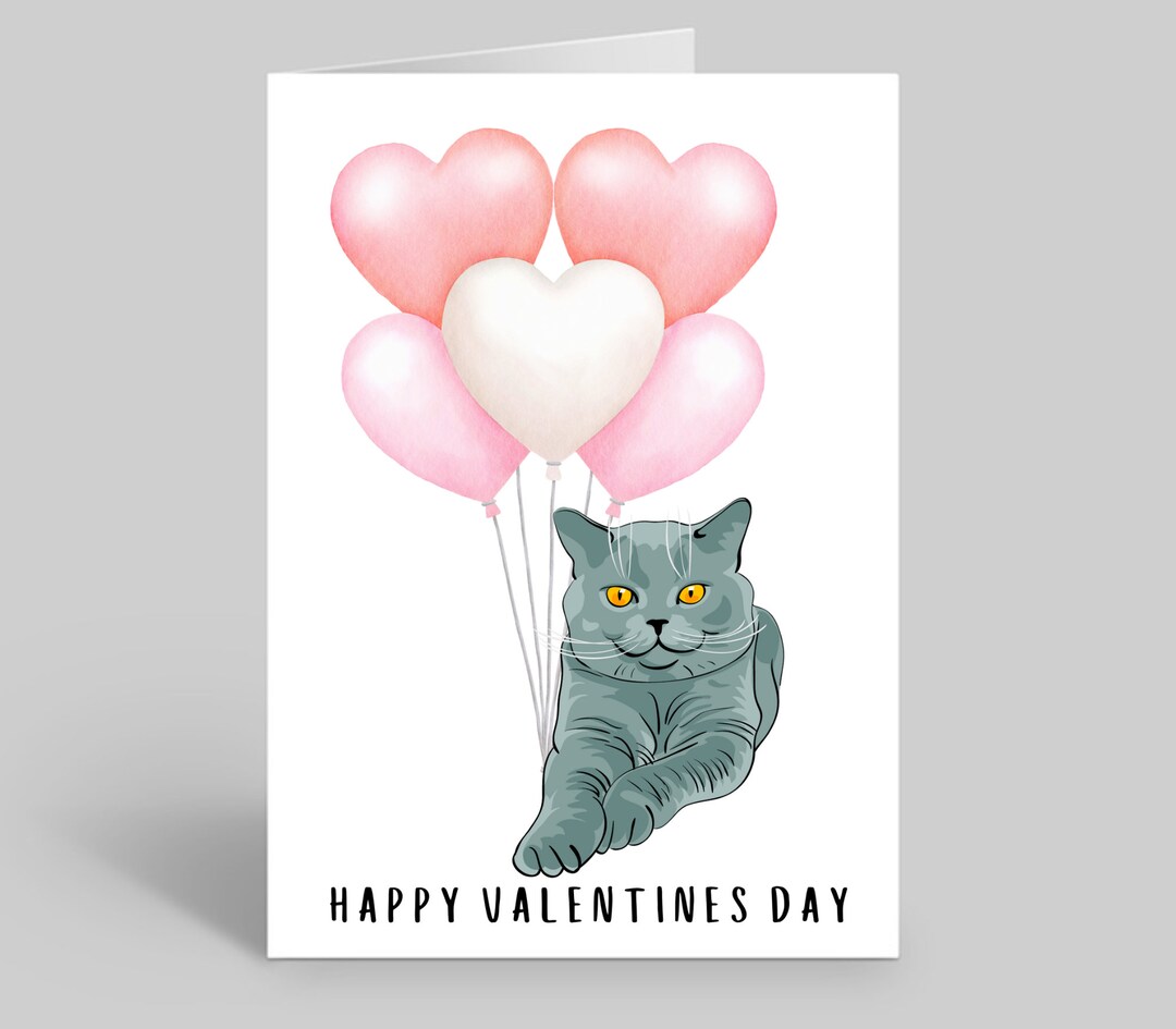 Blue British Shorthair Valentines Day Cards, British Shorthair ...