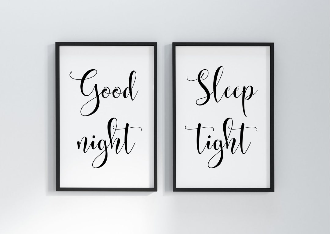 Good Night Sleep Tight Duo Bedroom Prints | Wall Art | Poster | Home ...