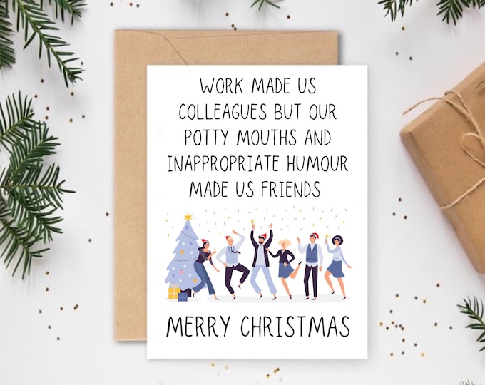 Co Worker Christmas Cards, Colleague Christmas Cards, Secret Santa ...