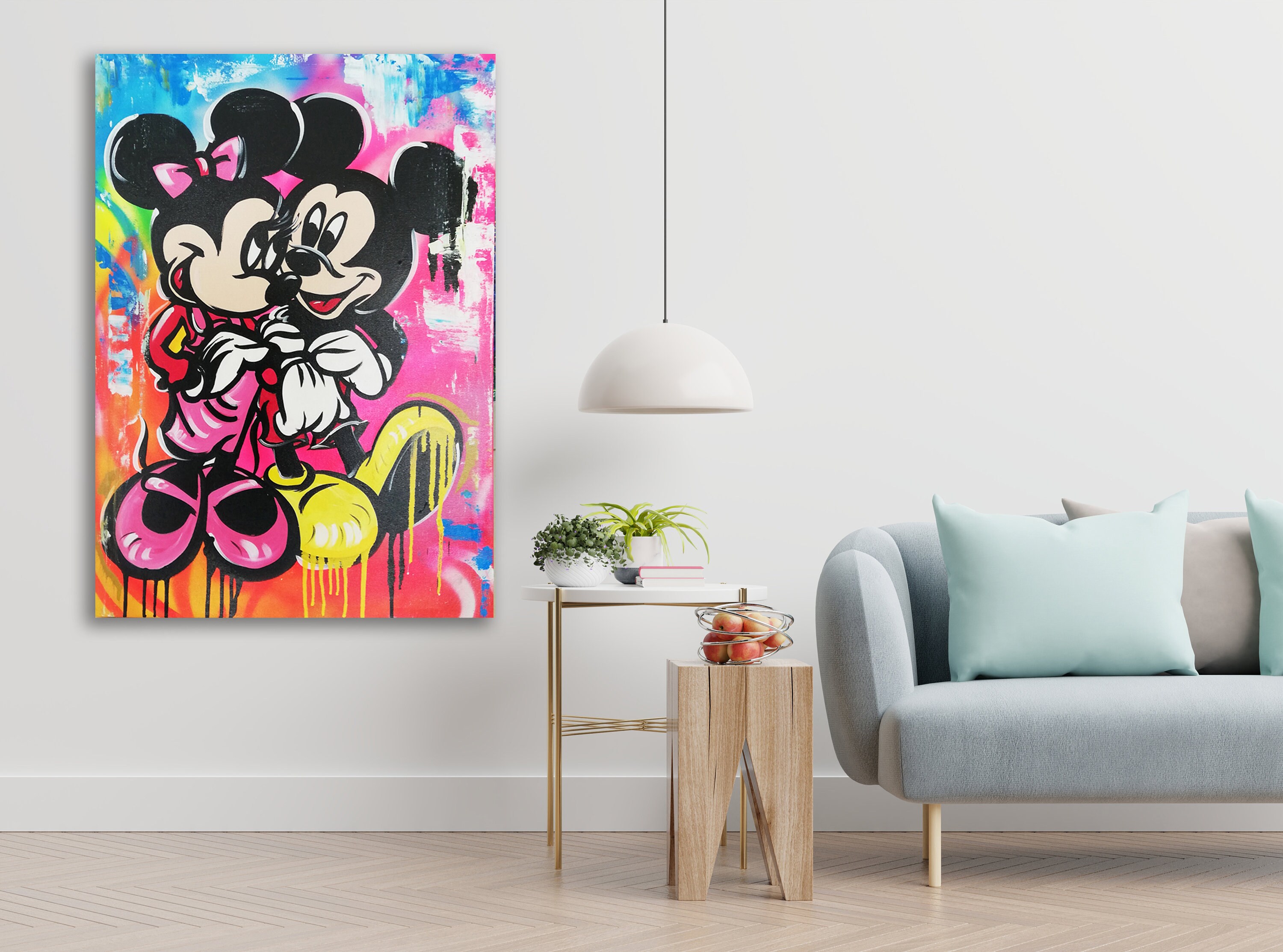 Colorful Modern Mickey Mouse Minnie Mouse and Minnie | Etsy