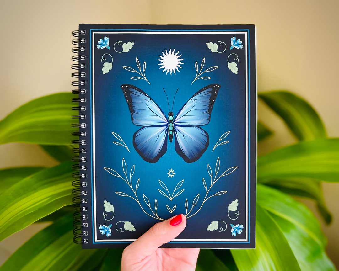 El Sol | Butterfly Notebook | Ruled Journal | Soft Touch Cover | Morpho ...