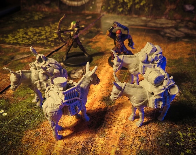 Pack Mules Dnd Miniature Terrain 15mm 28mm 32mm | D&D, Dungeons and ...