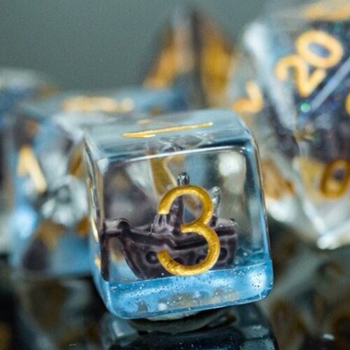 Seashell of Blue Ocean Dice Set for Dungeons and Dragons D&D - Etsy