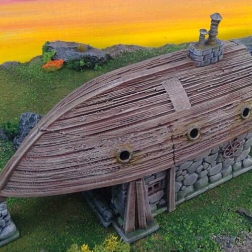 Dnd Terrain Skiff Ship Dwarves Elves and Demons 28mm - Etsy