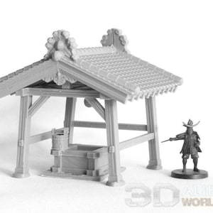 Japan Samurai Water Well With Roof Dnd Miniature Wargaming Terrain for ...