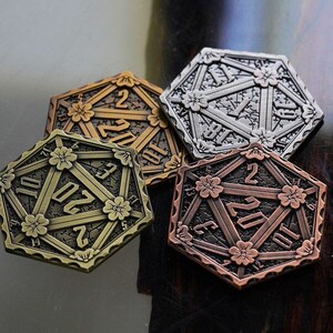 D20 Ancient Metal Dnd Dice Coins Accessories Set for Dungeons and ...