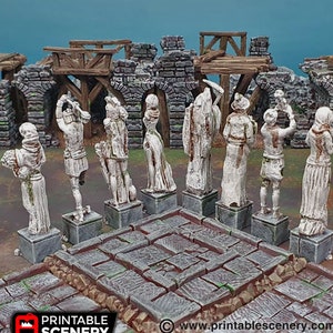 Shadowfey Guardian Statues Dnd Miniature Terrain for Dungeons and ...