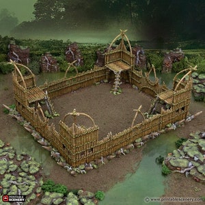 Gloaming Swampy Bamboo Barricades Set Dnd Miniature Terrain, Dungeons ...