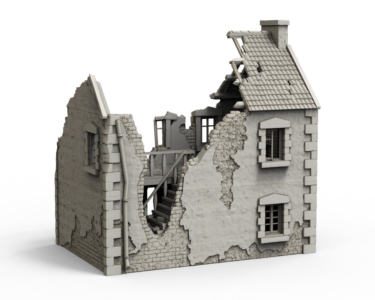 Ruined French Villa House Dnd Miniature Wargaming Terrain for | Etsy