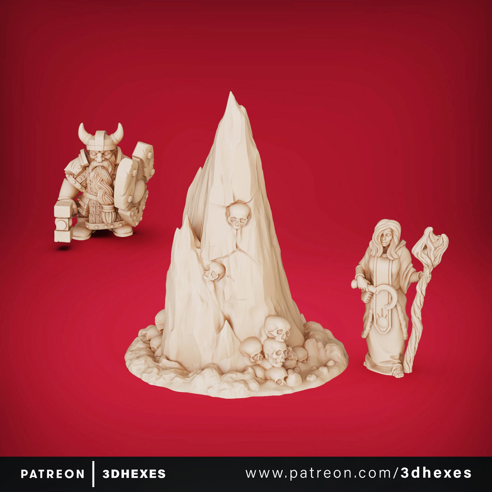Land of Fire Cavern Boulder Stone Set Dnd Miniature Terrain for ...