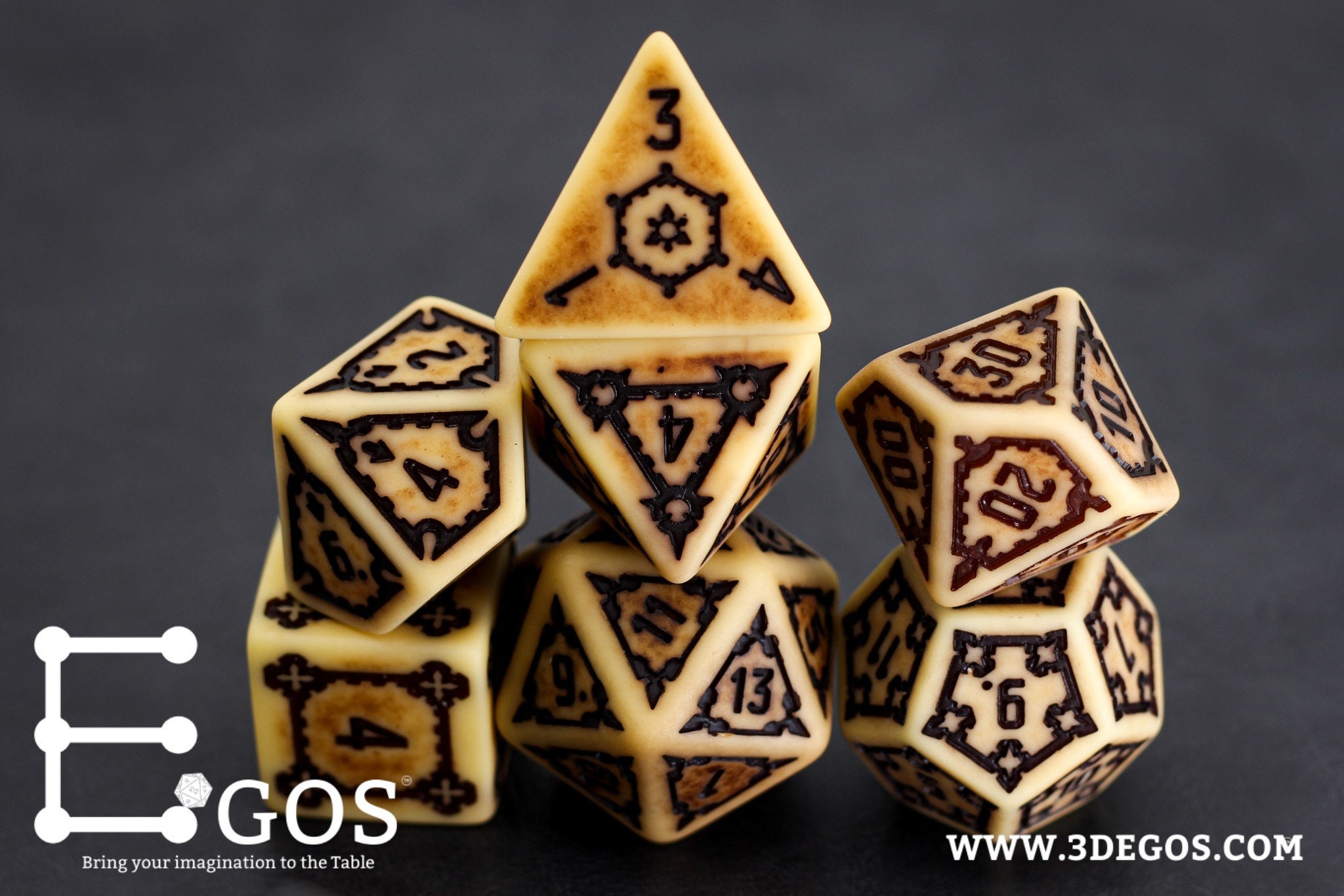 Necromancer Bone Giant Dice DnD Dice Set for Dungeons and | Etsy