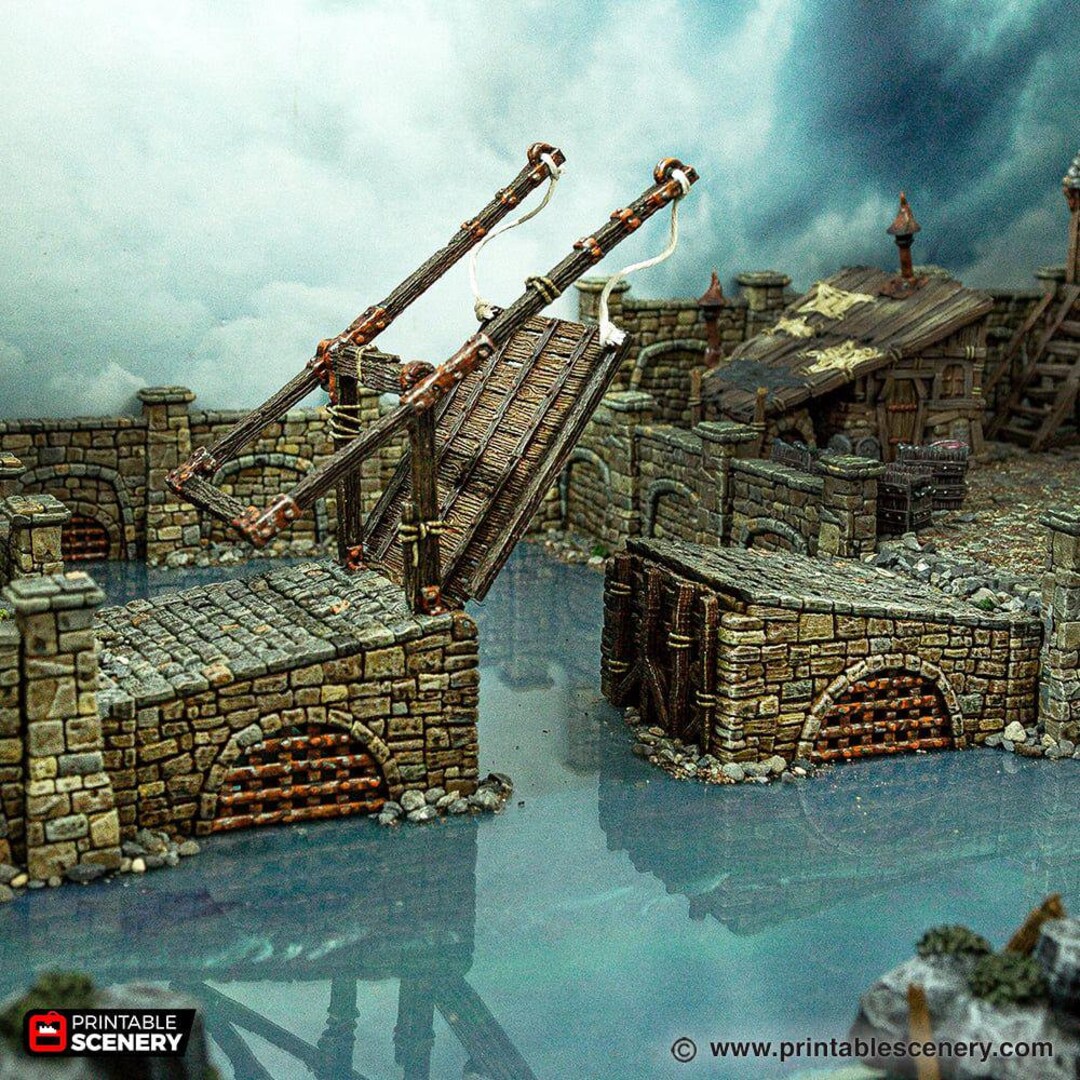 Port Lifting Bridge Dnd Terrain, Dungeons and Dragons Terrain, Cities ...