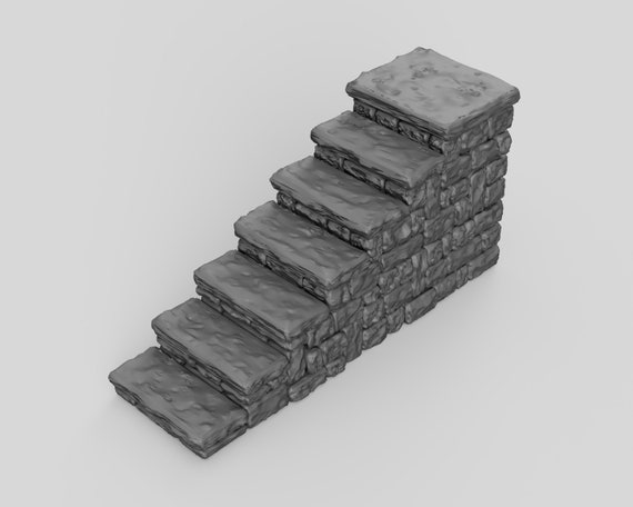 Dungeon Single Stair Case Dnd Dragonlock Tiles Terrain for | Etsy