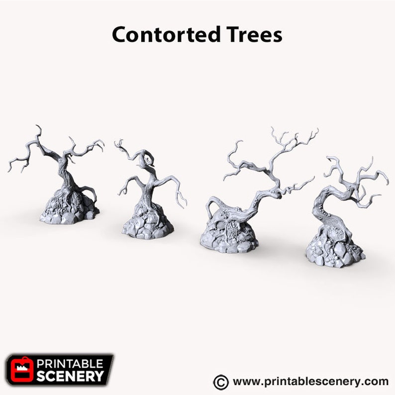 Shadowfey Evil Contorted Trees Dnd Miniature Terrain for - Etsy