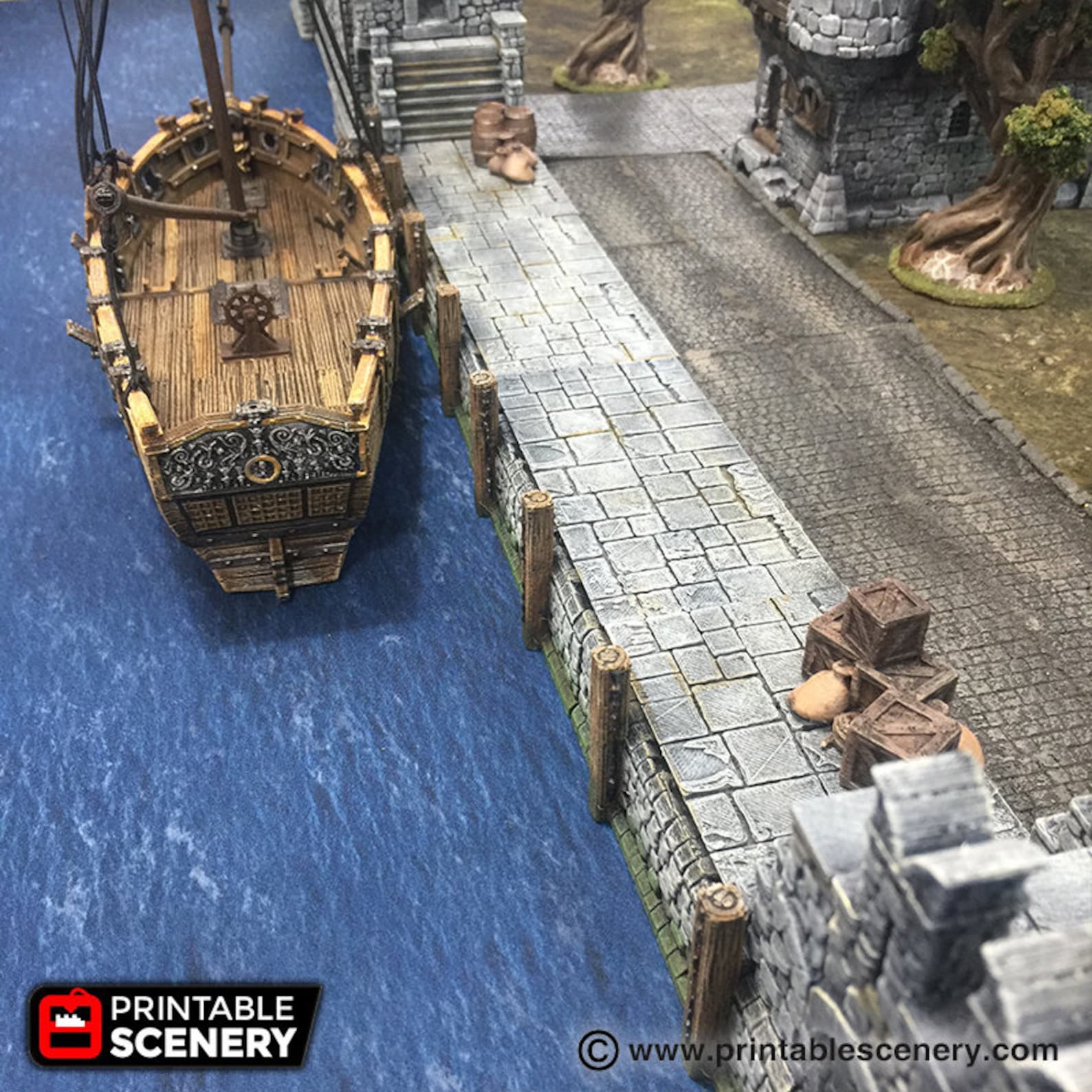 Port Winterdale Ship Dock Dnd Miniature Terrain for Dungeons - Etsy