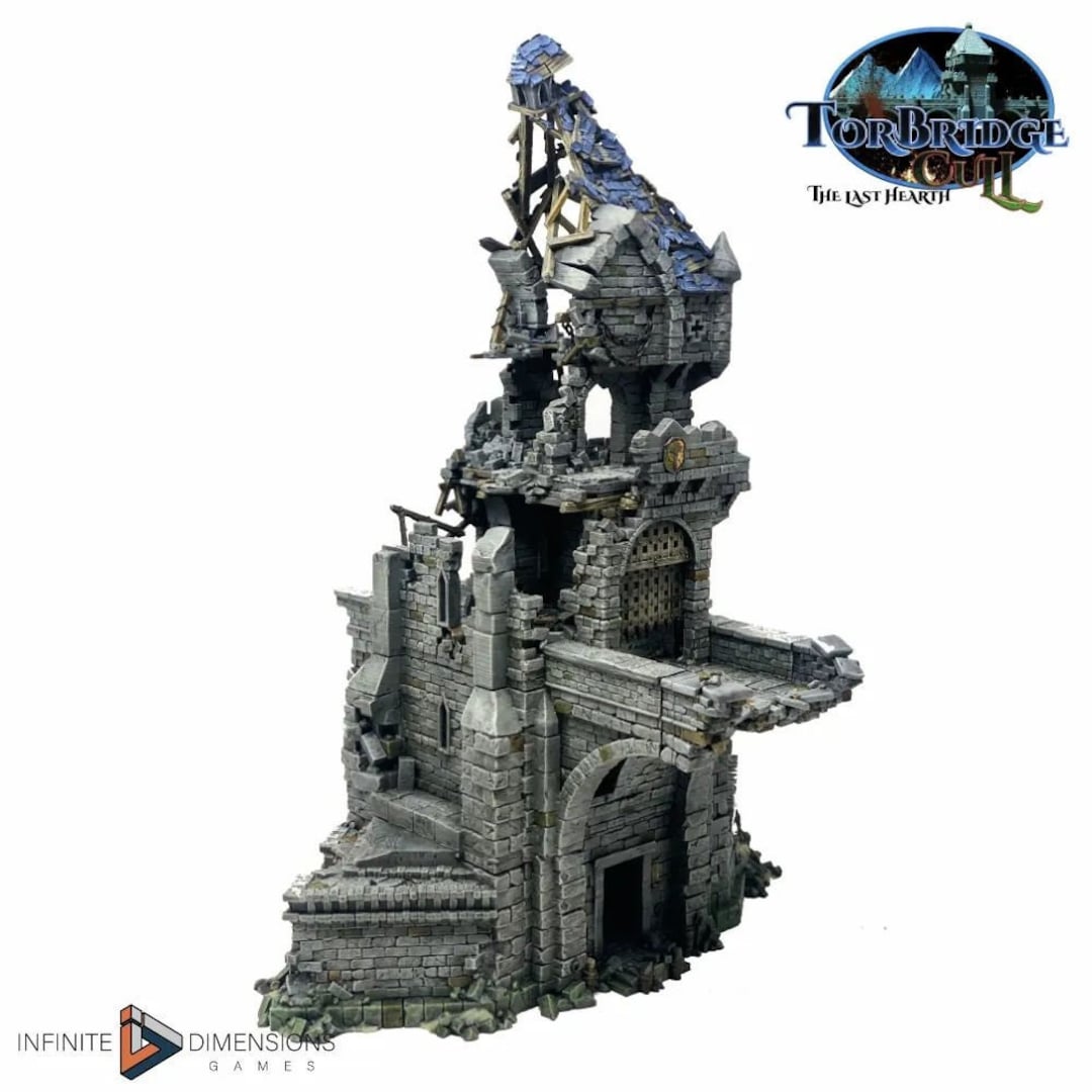 Torbridge Ruined Tower Bridge Set Dnd Miniature Terrain for Dungeons ...