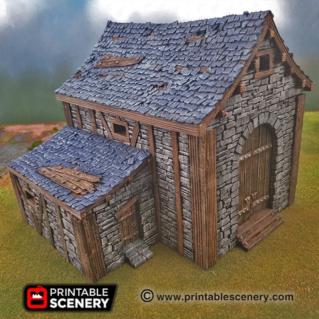 Stone Barn Tiles Dnd Miniature Terrain, Dungeons and Dragons, D&D ...