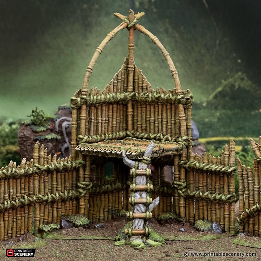 Gloaming Swampy Bamboo Barricade Corner Dnd Miniature Terrain, Dungeons ...
