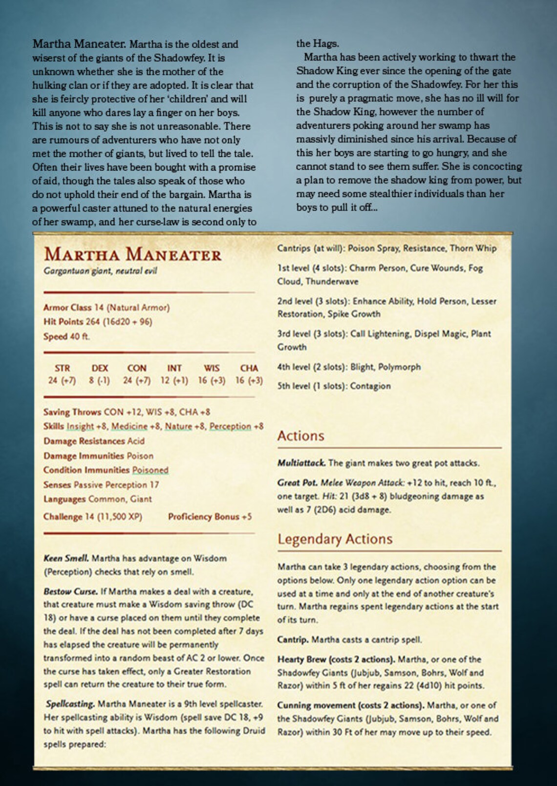 Martha “maneater” Mother of Giants Dnd Miniature Terrain for Dungeons ...
